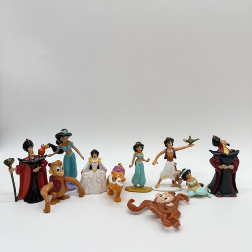 Disney Aladdin Figure Toy Lot Of 10 Cake Toppers Jasmin Jafar Abu Rajah ...