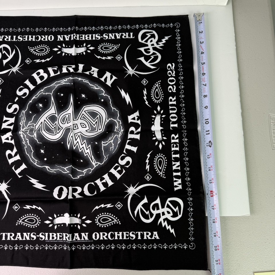 Trans Siberian Orchestra TSO Winter Tour 2022 Black White Bandana Head ...