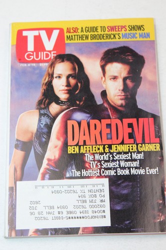 TV Guide Magazine Feb 8 2003 Daredevil Ben Affleck Jennifer Gardner ...