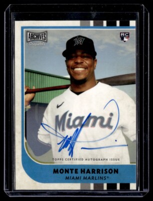2021 Topps Archives Snapshots Base Autographs Monte Harrison RC Auto ...