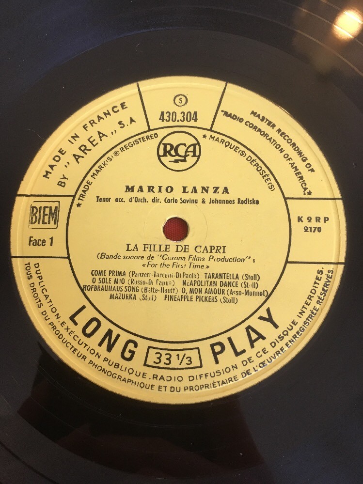 MARIO LANZA FILLE CAPRI ZSA ZSA GABOR 430304 VG VINYLE 33T LP | eBay