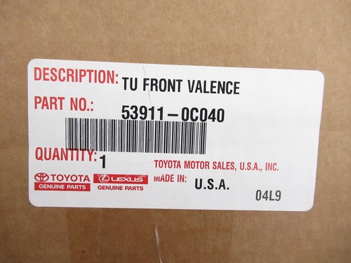 Genuine OEM Toyota 53911-0C040 Front Bumper Valance Panel 2010-2013 ...