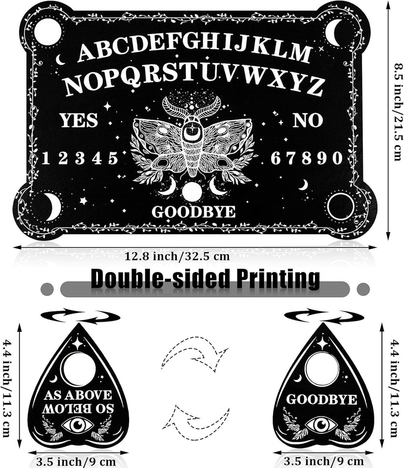 Black Wooden Ouija Board Game Spirit Hunt Planchette Accessories Games ...