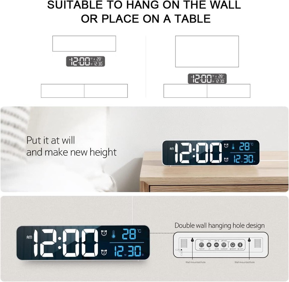 DIGITAL CLOCK CLOCK FOR BEDROOM CLOCKS FOR LIVING ROOM DECOR DESK TABLE ...