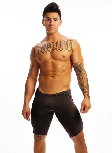 N2N Bodywear Men deep brown rayon lounge Jammer biker shorts size S | eBay