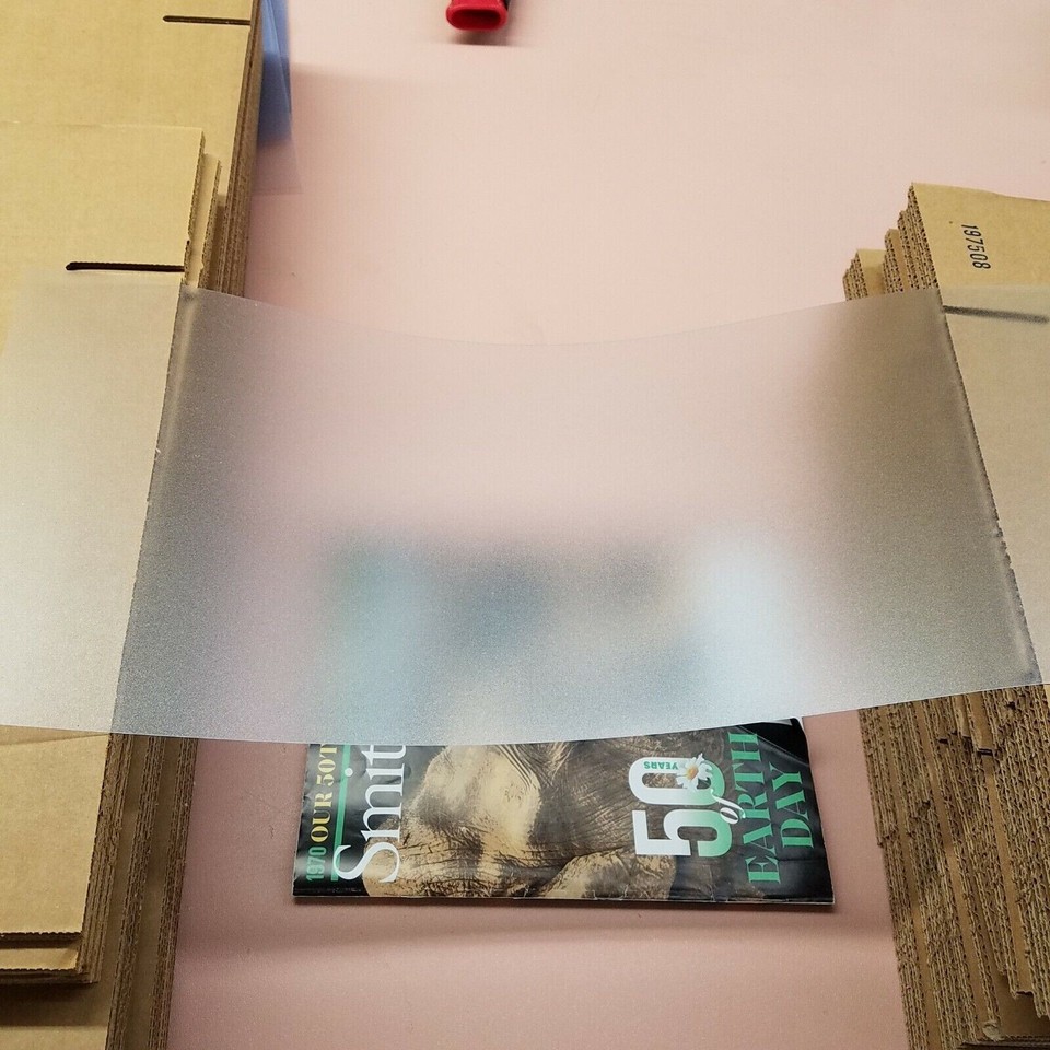 .018" x 8-7/8" x 27" CLEAR FROSTED TEXTURED LIGHT DIFFUSING PLASTIC ...