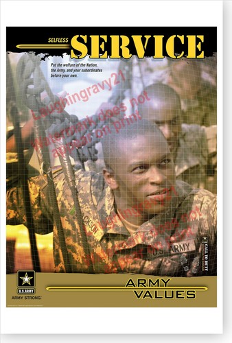 US Army Values SELFLESS SERVICE Call To Duty 2007 Poster | eBay