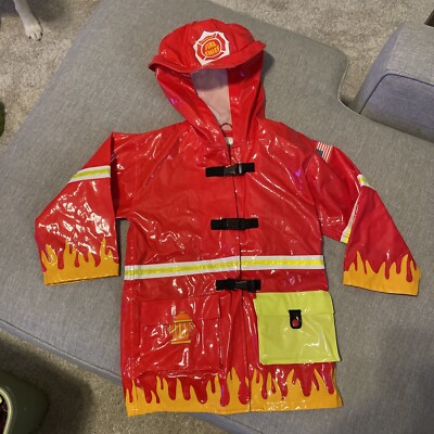 Kidorable Fireman’s Raincoat Jacket Size 5/6 Dress Up Play Cosplay Boy ...