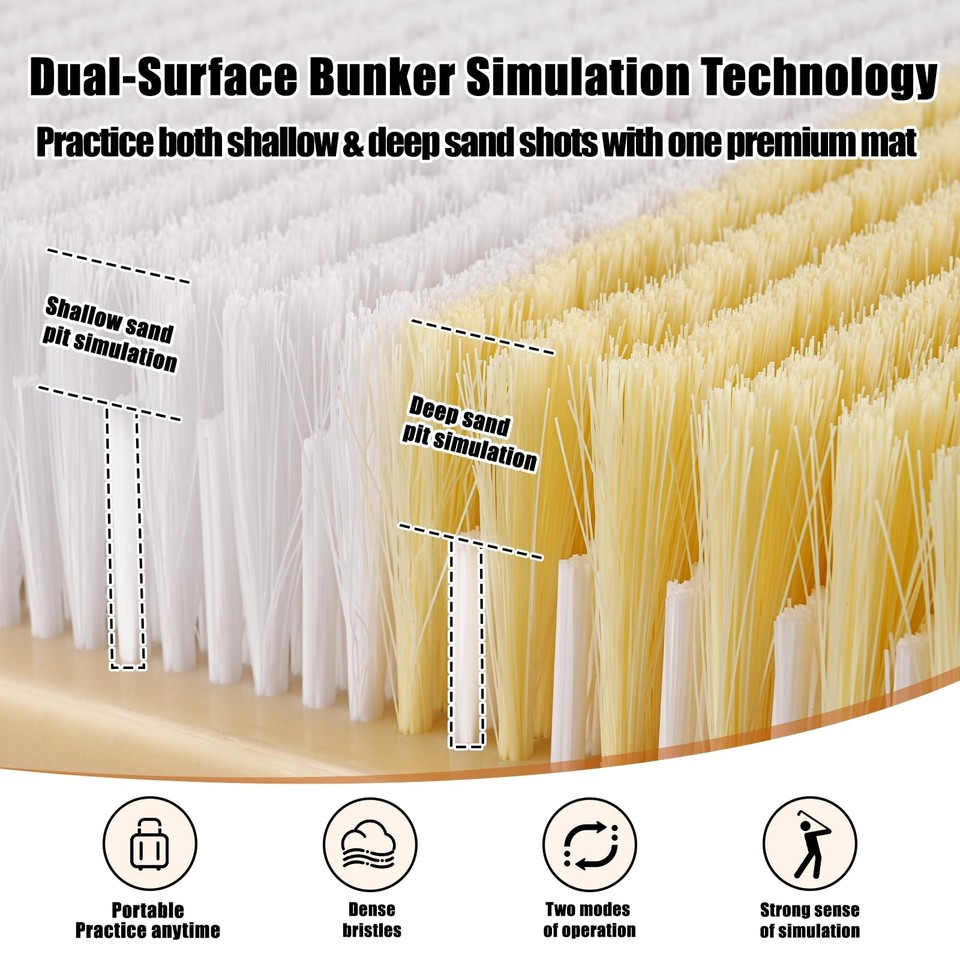 Golf Bunker Practice Mat – Dual Sand Trap Trainer with Shallow & Deep ...