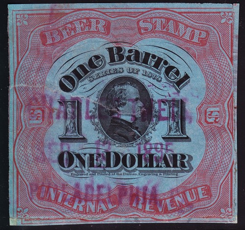 US REA42E Revenue Beer Stamp Used SCV $125 | eBay