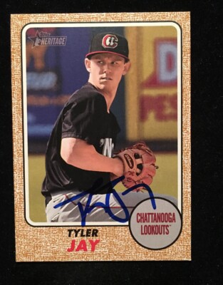 TYLER JAY 2017 TOPPS HERITAGE AUTOGRAPHED SIGNED AUTO BASEBALL CARD 158 ...