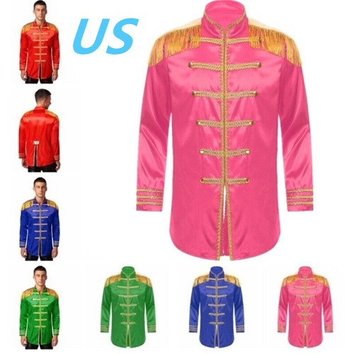 Men's SGT Sergeant Pepper Cosplay Costume 60s Hippy Marching Band ...