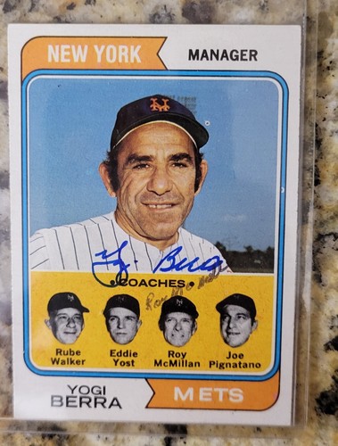 1974 Yogi Berra Topps New York Mets Manager With Roy McMillan ...
