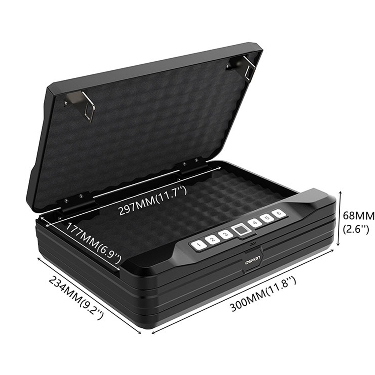 Biometric Pistol Safe Fingerprint Gun Box Passoword Quick Access Lock W ...