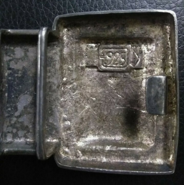 925 Sterling Silver Men's Belt Buckle - Gem