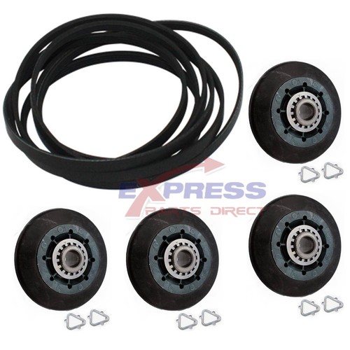 (EXP525) W10314173 - 661570 Dryer Drum Roller, Belt Set WPW10314173 ...
