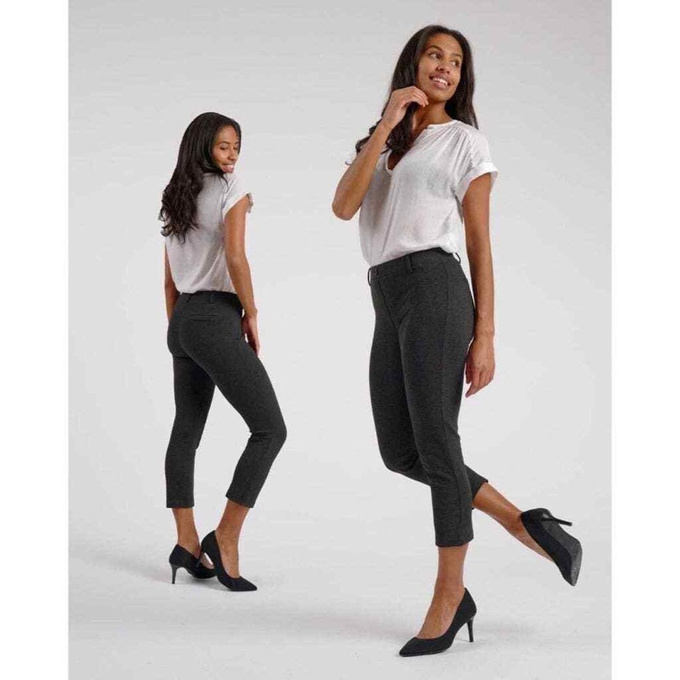 Betabrand Pants Small Charcoal Cropped Leg Capri Trouser Dress Pants ...