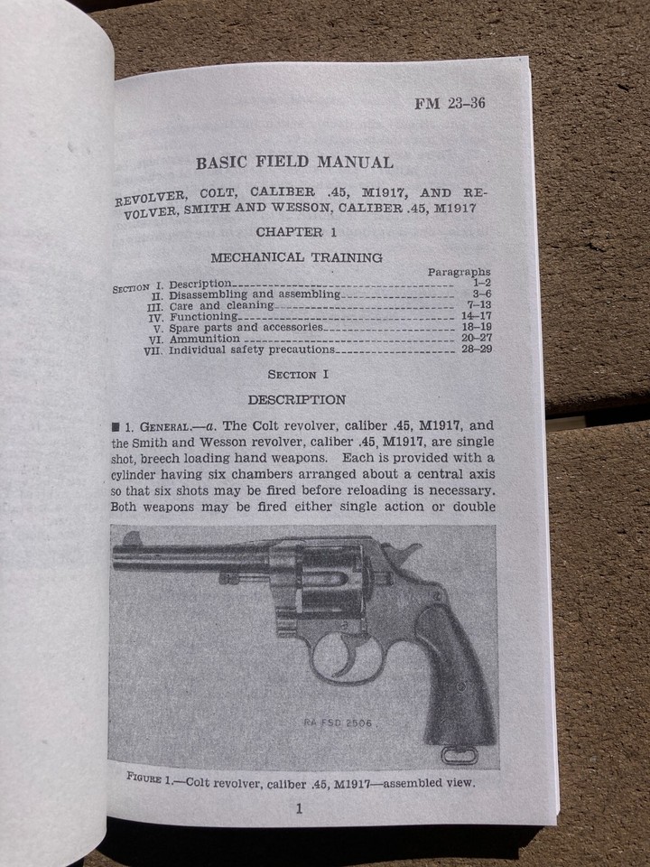 WW2 US Army Military Colt & Smith & Wesson Revolver M1917 .45 Technical ...