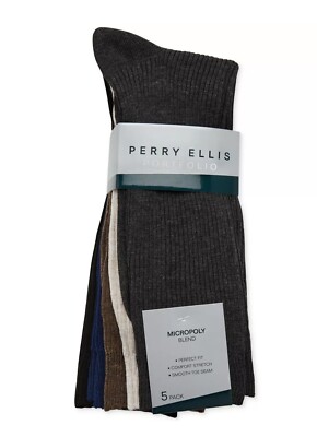 PERRY ELLIS PORTFOLIO Men's 5-Pack Ribbed Crew Socks NWT | eBay