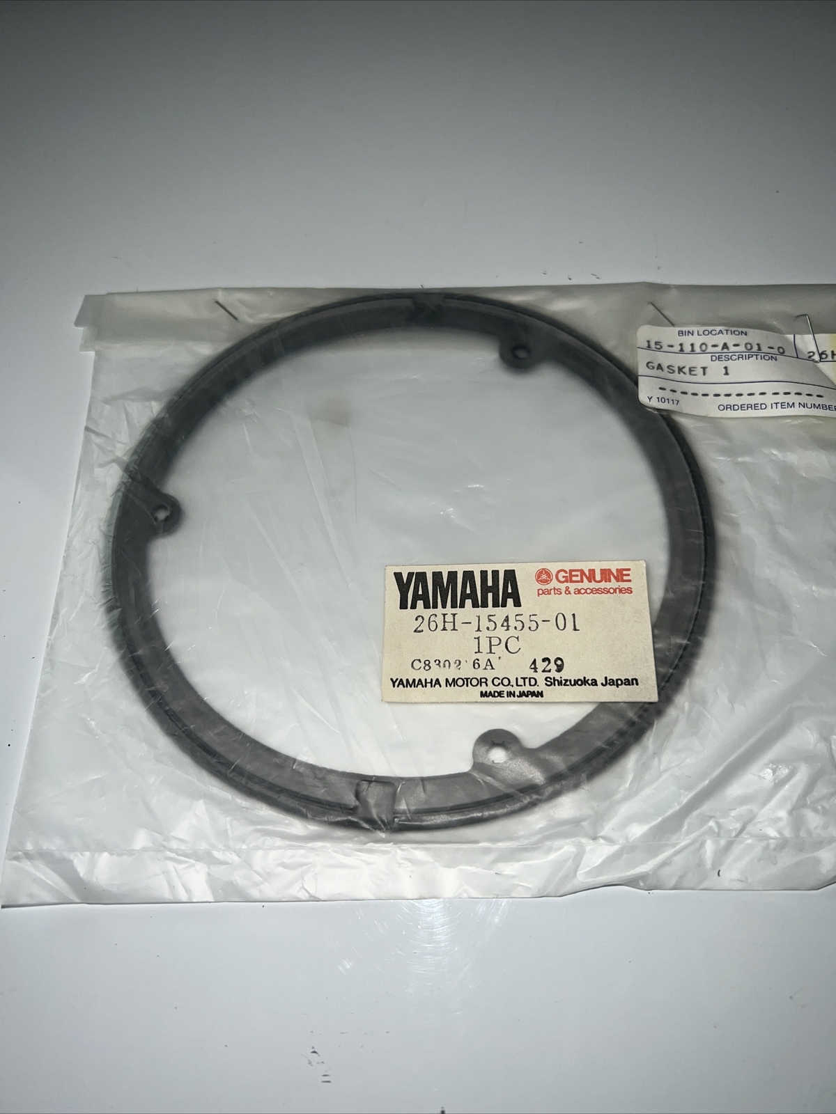 OEM Yamaha 26H-15455-01-00 BX30201A Rubber Crankcase Cover Gasket NOS ...