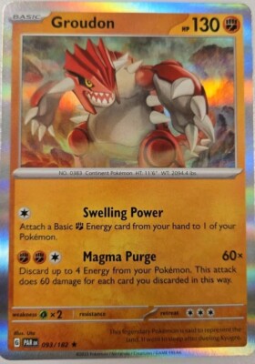 Pokemon TCG Groudon 093/182 Paradox Rift Holo Rare NM | eBay