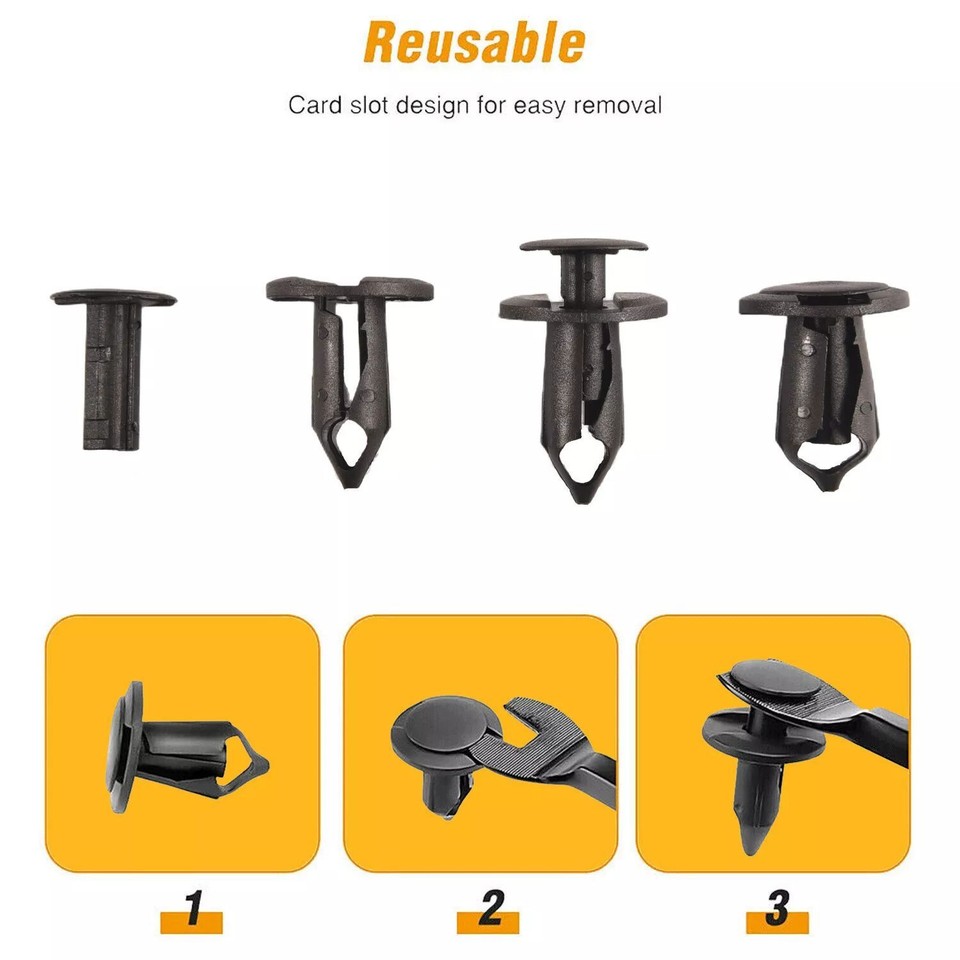 120Pcs Clips for Hole Plastic Rivet Retainer Fender Bumper Push Pin ...