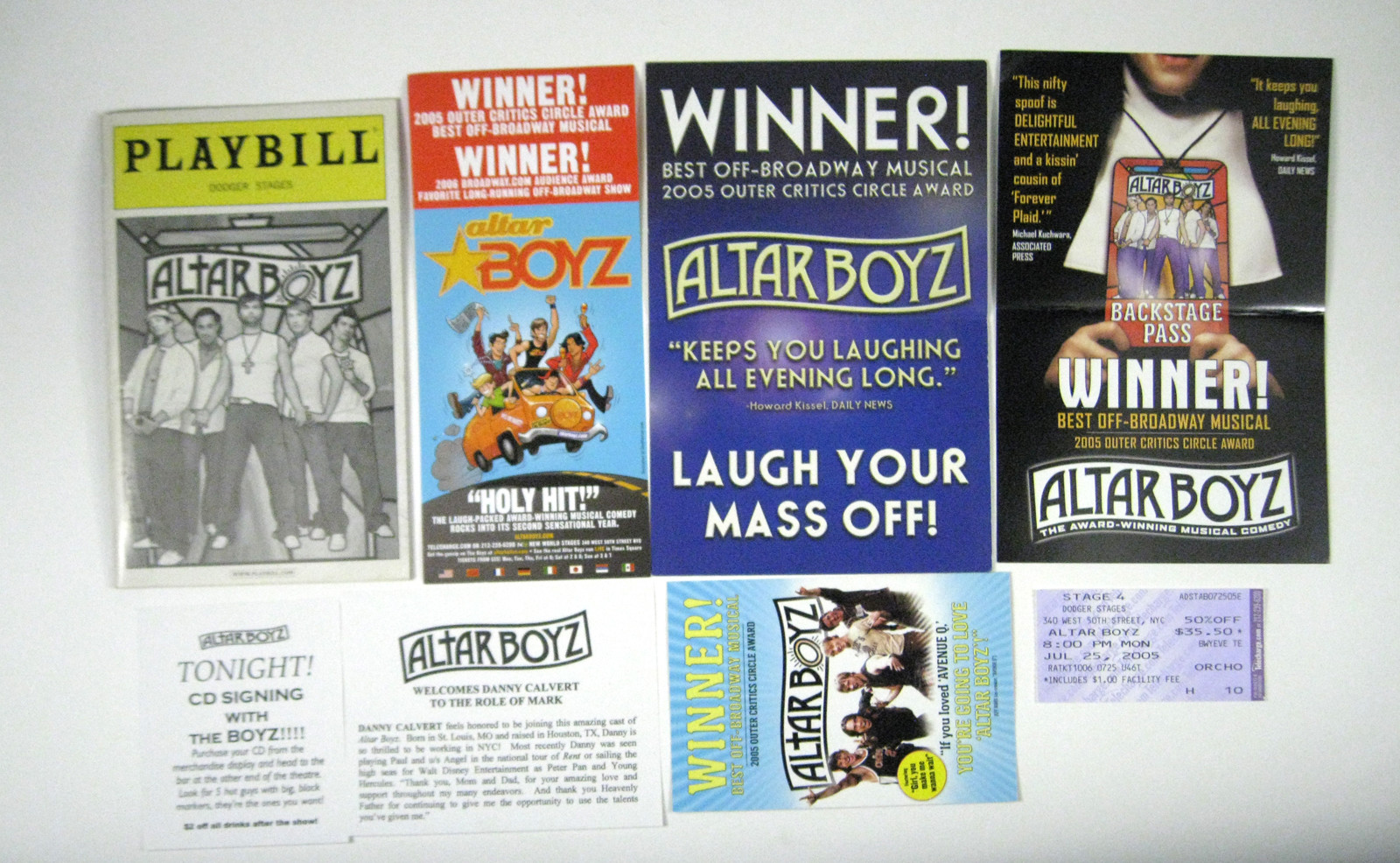 Altar Boys Playbill 2005 Dodgers Stages Ryan Duncan Danny Calvert ...