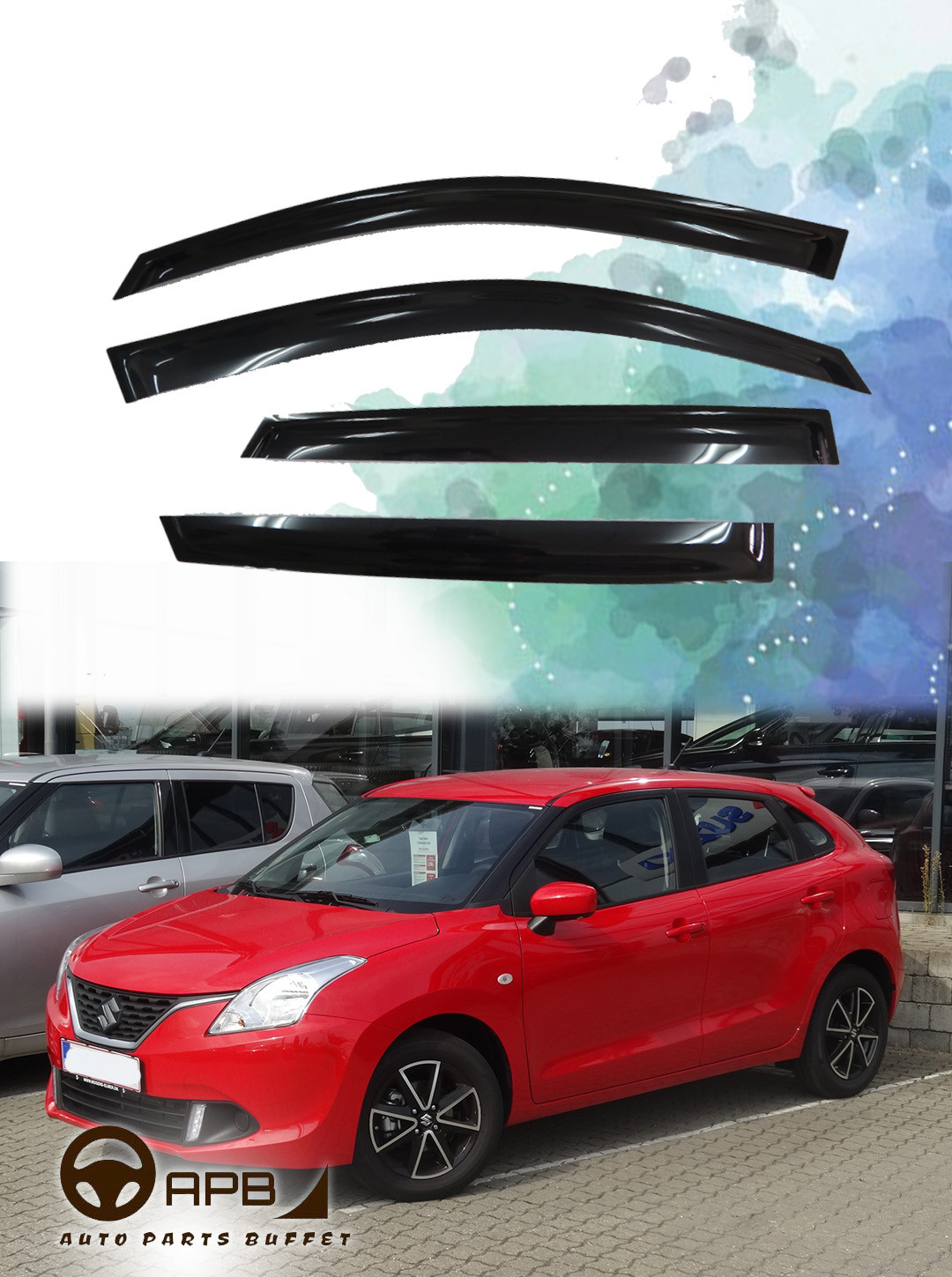 For Suzuki Baleno 15-21 Deflector Window Visors Guard Vent Weather ...