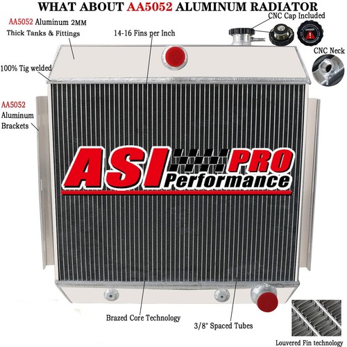 4 Row Racing Aluminum Radiator For 1955~1956 1957 Chevy Bel Air / Nomad ...