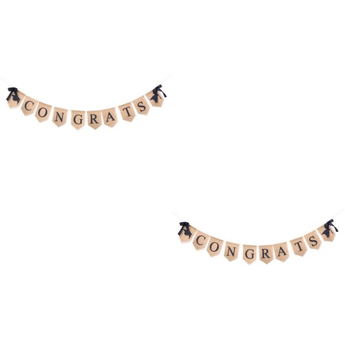 2 Pieces Congrats Banner Graduation Photo Backdrop Congratulations ...