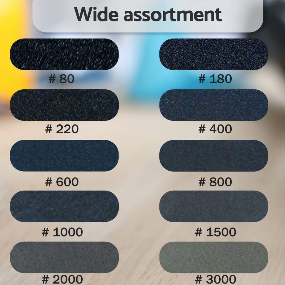 5 inch Wet Dry Sanding Discs Hook&Loop 100 pcs, 80 180 220 400 600 800 ...