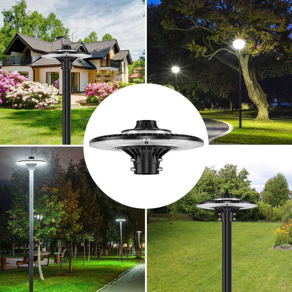 NEW Dusk To Dawn LED Post Top Light 150W Outdoor Garden Yard Fixture ...
