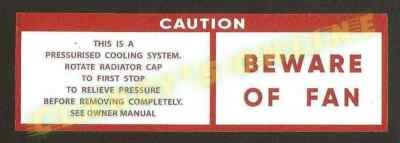 Holden Torana LC-LJ-LH-LX-UC fan warning decal. NEW. | eBay