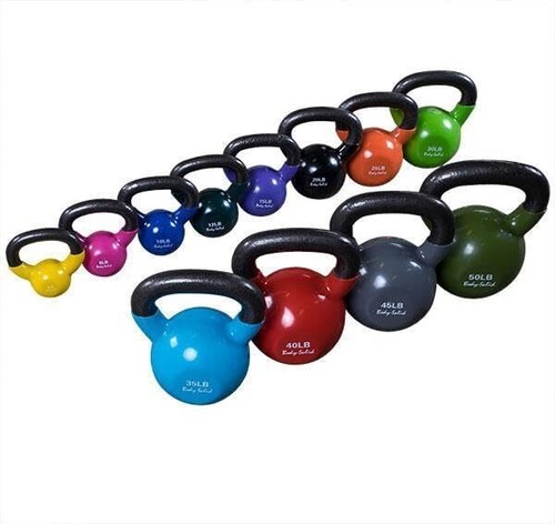 Body-Solid Vinyl Coated Kettlebells with Kettle Grip Handles, Perfect ...