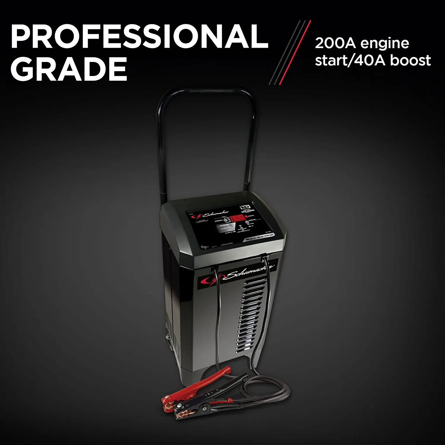 Heavy Duty 200 Amp Battery Charger with Wheels Jump Starter Auto Car ...