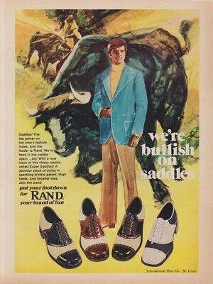 1973 Rand Saddle Shoes - "We're Bullish" - Matador, Bull, Guy - Print ...