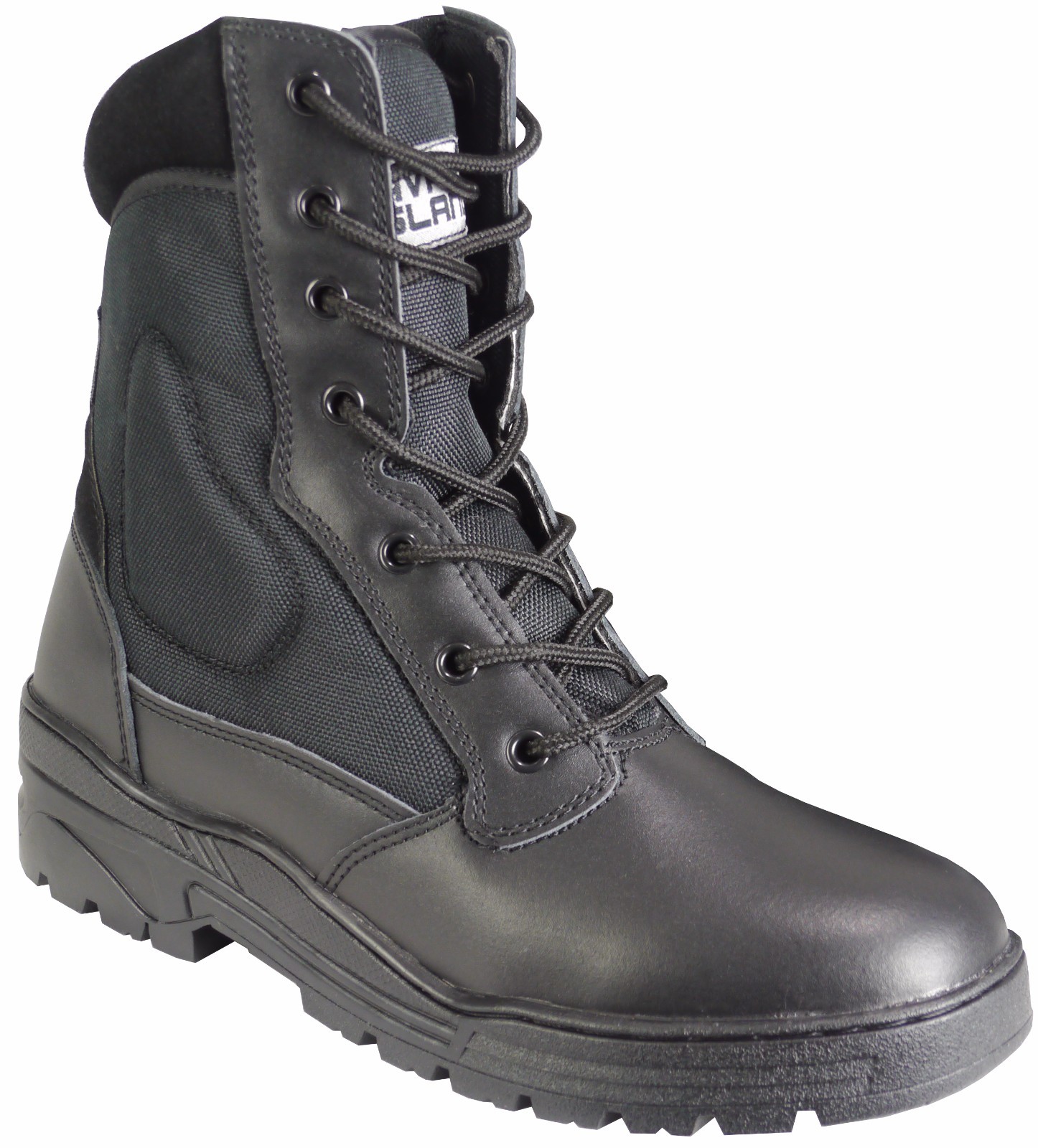 Leather Black Army Patrol Combat Boots Tactical Cadet Security Police ...
