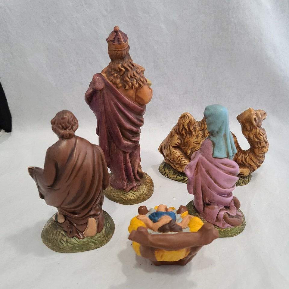Atlantic Mold Nativity Set 5 Pieces Baby Jesus Mary Wise Men Camel ...