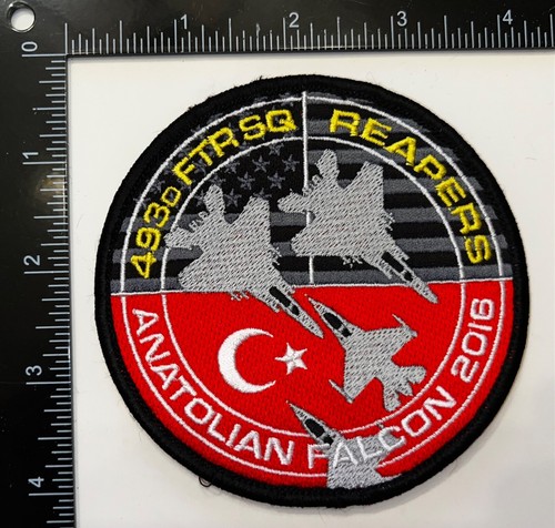 USAF 493rd Fighter Squadron Reapers Anatolian Falcon 2016 Turkey Patch ...