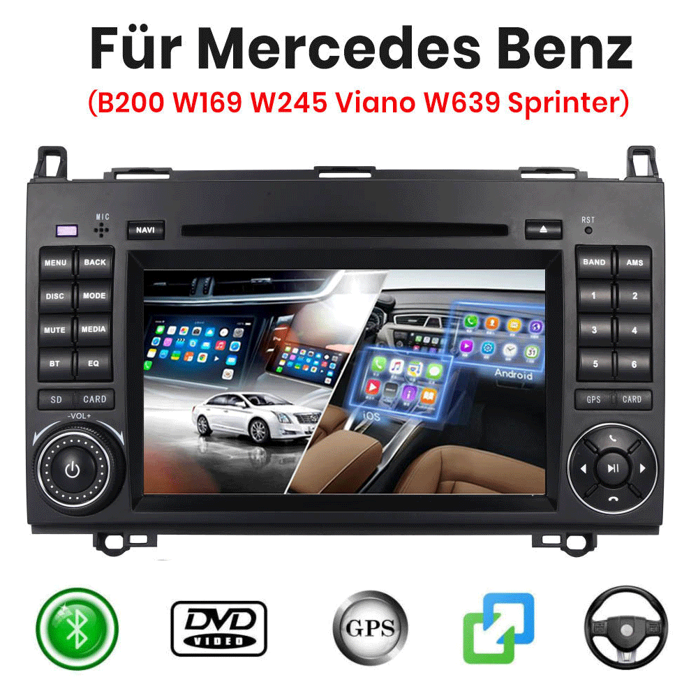 7"Autoradio CD GPS Navi DAB Für Mercedes Benz W639 W906 W169 Sprinter ...