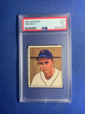 1950 Bowman #210 Ted Gray Detroit Tigers Baseball Card PSA 5.5 | eBay
