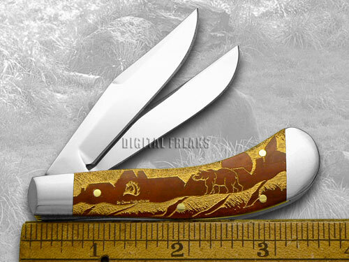 Case XX YELLOWHORSE Grizzly Mountain Chestnut Bone ##2 1/500 Saddlehorn ...