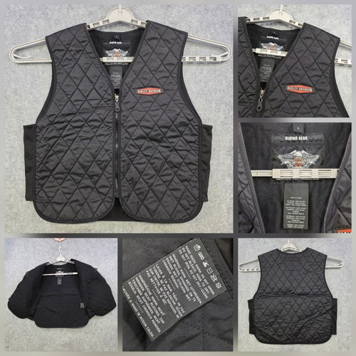 Harley Davidson Riding Gear Vest Mens Large Black Quilted Liner Nylon ...