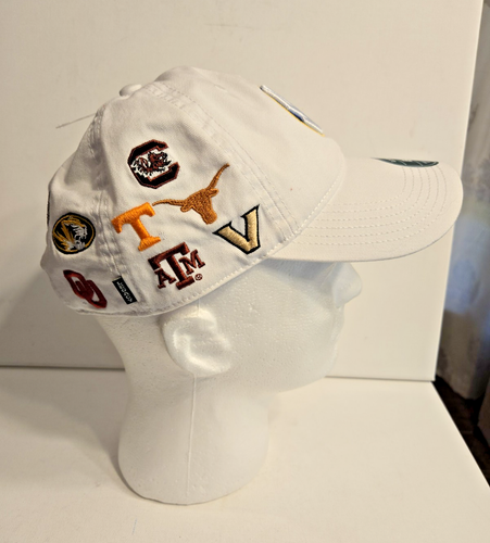 Southeastern Conference SEC Cap Hat White Adjustable ALL TEAMS Logo ...
