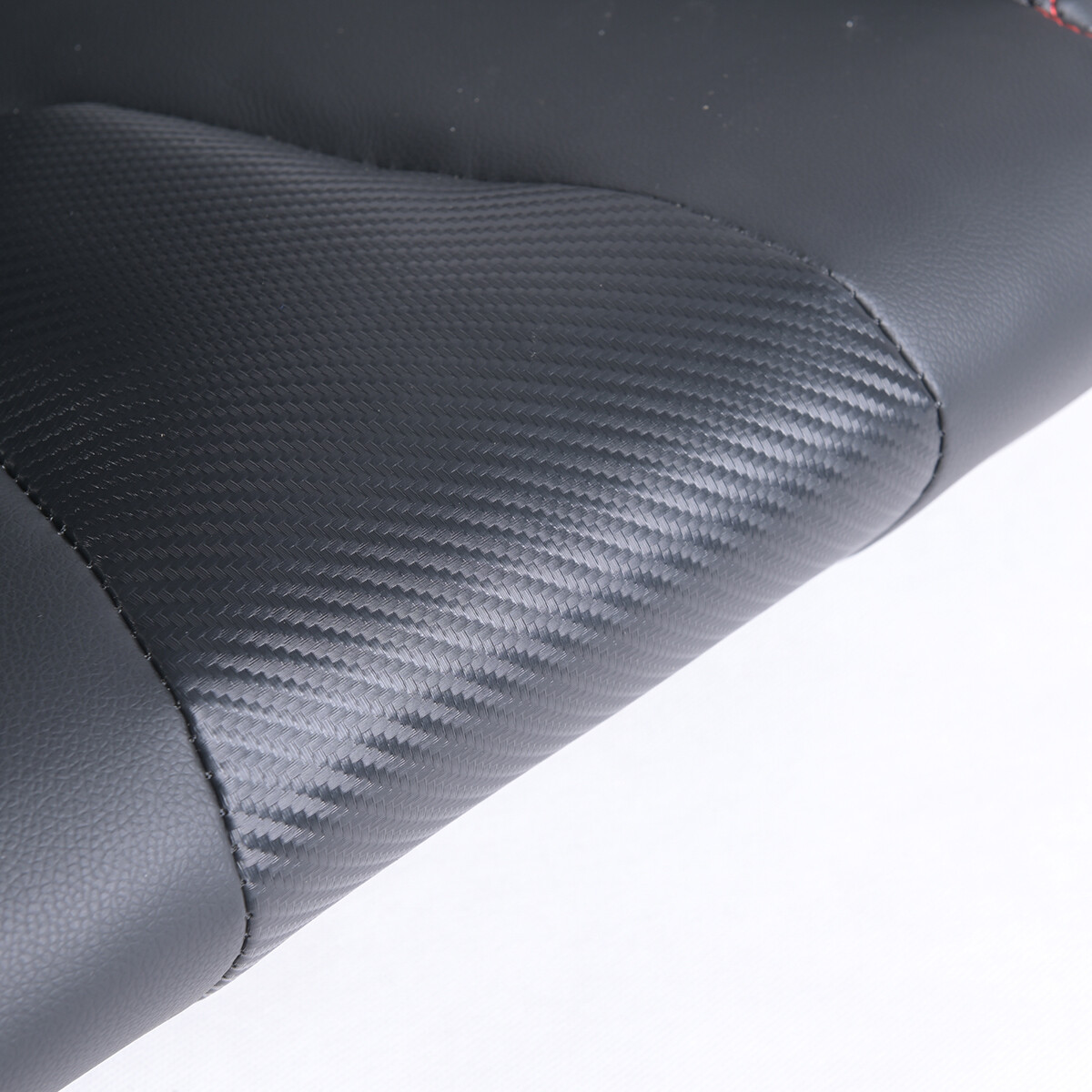 1 Pair Leather Racing Seats Reclinable W/2 Sliders Sport Bucket 2 Seat ...