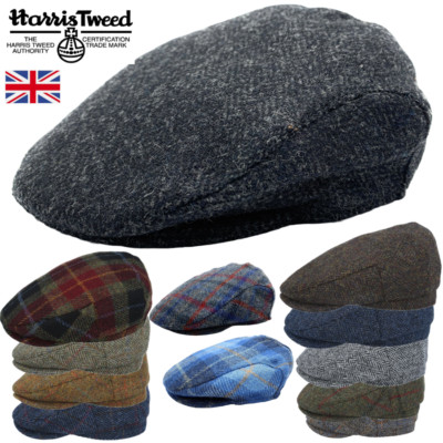 Genuine Harris Tweed Flat Cap 100% British Wool Gatsby Hat Bunnet Cap ...