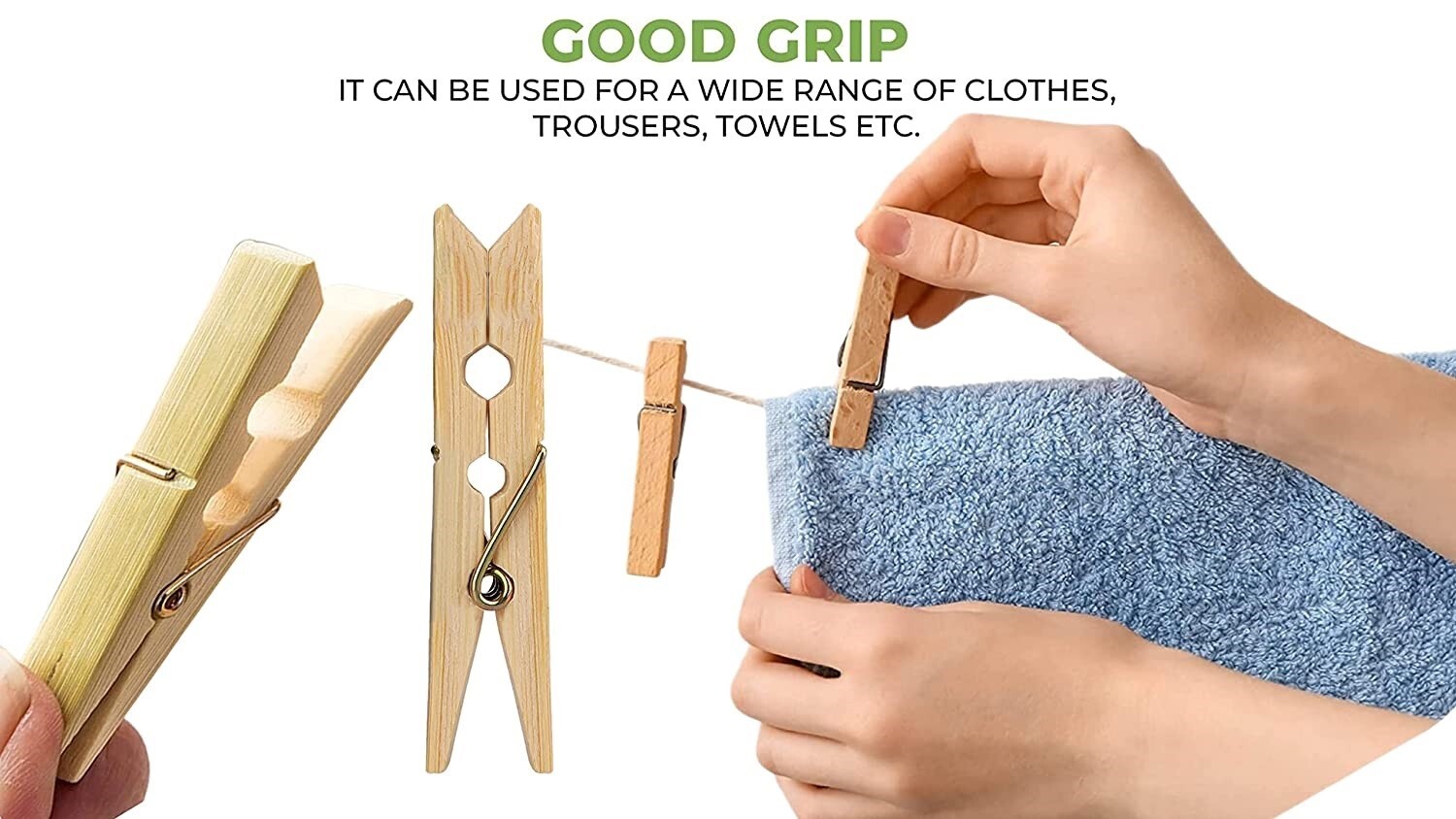 Wooden Clips Clothes Pegs Cloth Clips Peg Chimti For Photo Hanging Pack ...