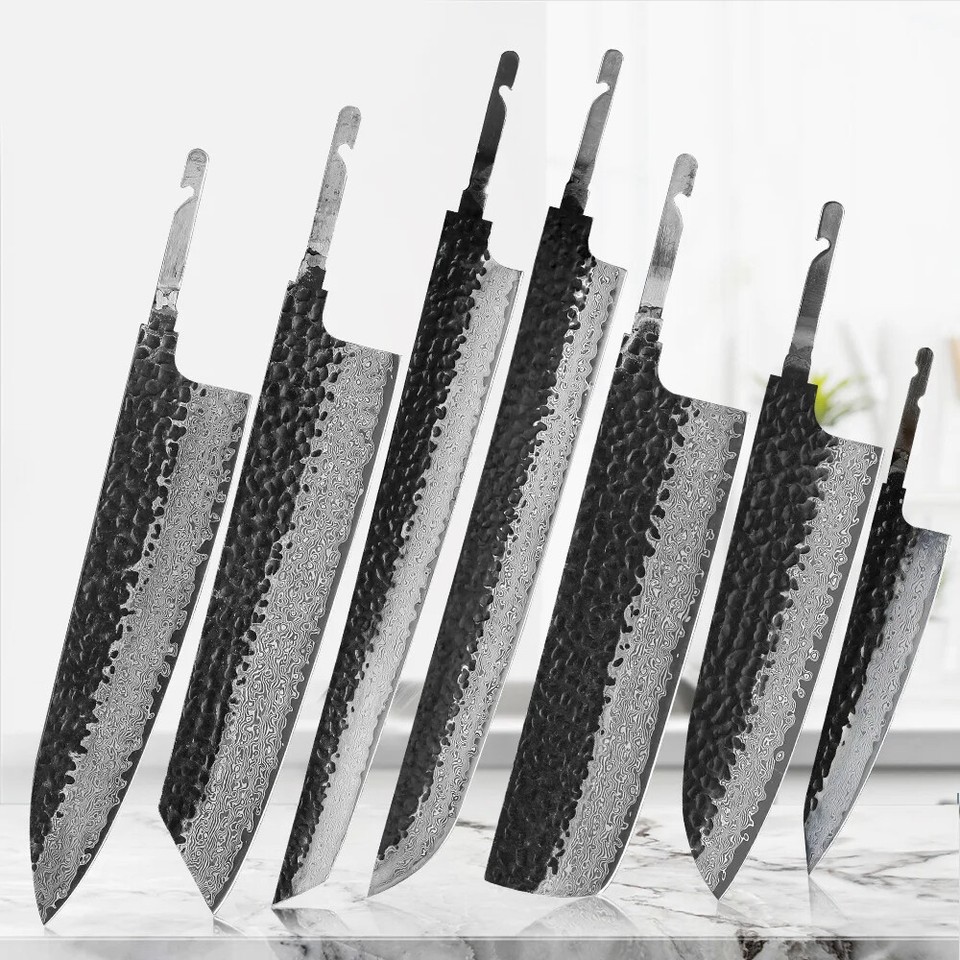 Kitchen Knife Blanks VG10 Stainless Steel Damascus Blade Chef Santoku ...