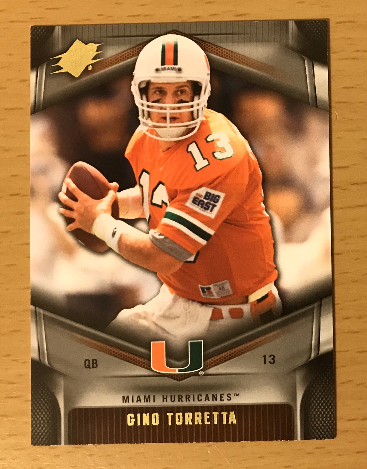 2012 UPPER DECK SPX FOOTBALL GINO TORRETTA MIAMI HURRICANES THE U ...