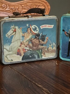 Vintage BRAVE EAGLE Metal Lunch Box No Thermos | eBay
